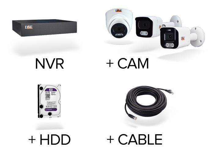 Kit videosorveglianza con telecamere IP POE fai da te | DSE. Sistemi ...